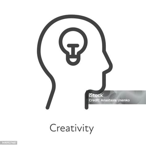 개요 스타일 Ui 아이콘 비즈니스 컬렉션을 위한 소프트 스킬 벡터 검정 선형 그림입니다 창조성 흰색으로 분리된 전구 아이디어