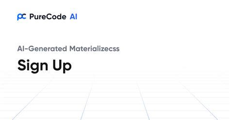 Build Great Materializecss Sign Up Components Faster Using Ai Tools