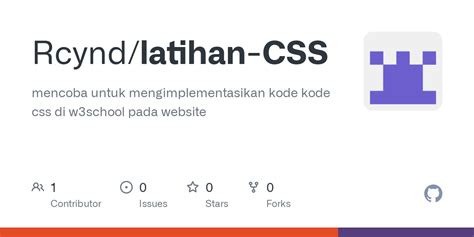 GitHub Rcynd Latihan CSS Mencoba Untuk Mengimplementasikan Kode Kode Css Di W3babe Pada Website