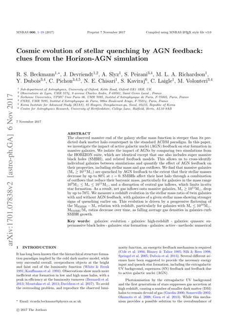 Pdf Cosmic Evolution Of Stellar Quenching By Agn Feedback Clues From The Horizon Agn Simulation