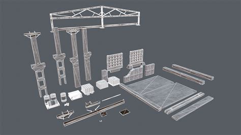 Bilding Site Collection Low Poly 3d Model 3d Model Turbosquid 2097628