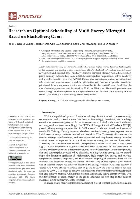 Pdf Research On Optimal Scheduling Of Multi Energy Microgrid Based On Stackelberg Game