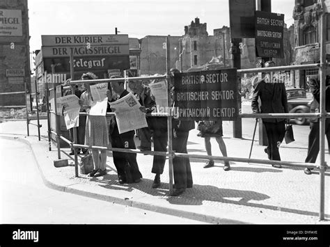 The End Of The Berlin Blockade West Berlin Citizens Are Reading Stock