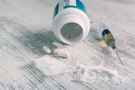 White Dope Powder On The Table Stock Image Image Of Dope Infection