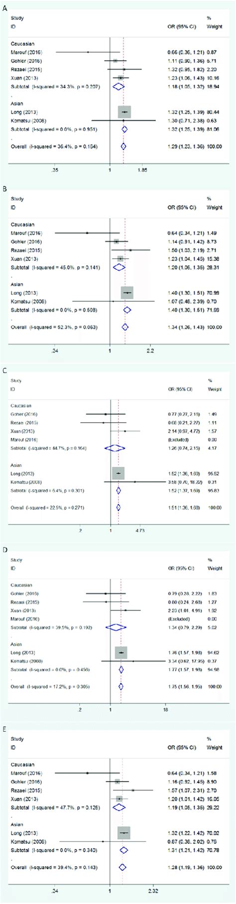 Forest Plot Of Breast Cancer Risk Associated With Apobec3 Gene