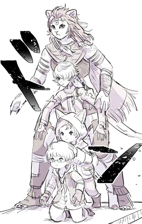 Warrior Of Light Alisaie Leveilleur Krile Mayer Baldesion And Wuk Lamat Final Fantasy And 1