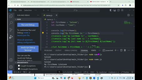 How To Print Your Name In Javascript Youtube