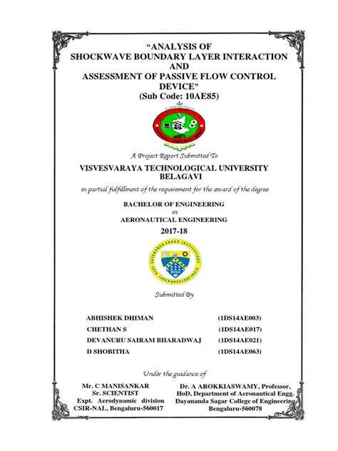 Shock Wave Boundary Layer Interaction And Passive Flow Control Devices Download Free Pdf