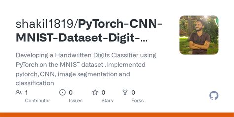 Github Shakil1819pytorch Cnn Mnist Dataset Digit Classifer