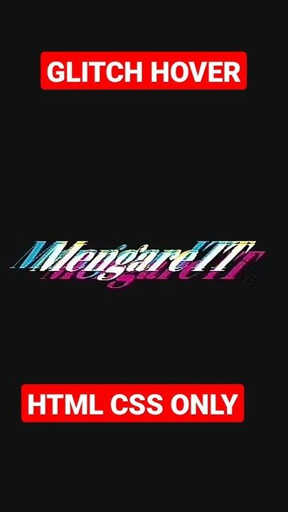 glitch hover effect html css 2023 mengareit htmlcss shorts