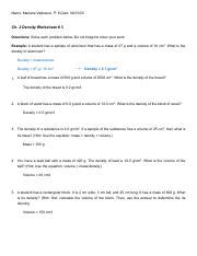 WS Density Pdf Name Mariana Valbuena P Date Ch Density Worksheet