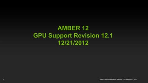 Amber Molecular Dynamics On Gpu Pptx