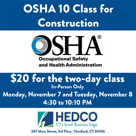 OSHA 10 Hour Construction Training Class HEDCO Inc