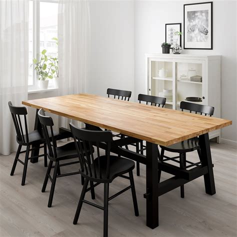 Skogsta Norraryd Table And 6 Chairs Acacia Black Ikea