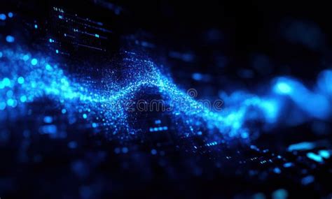Vibrant Blue Sound Wave Visualization In A Digital Close Up