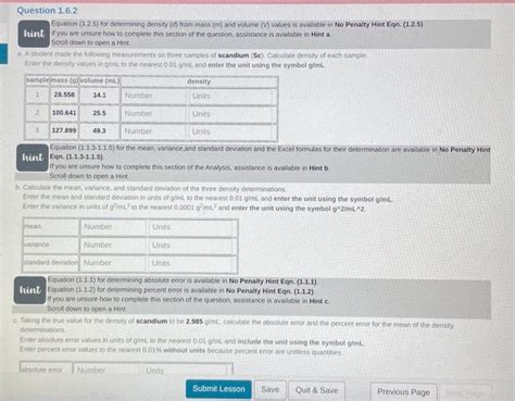 Solved Equation 1 2 5 For Determining Density D From Chegg Com