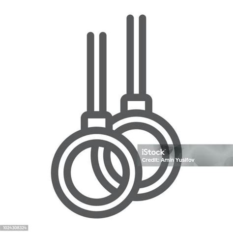 체조 링 라인 아이콘 체육 및 스포츠 스포츠 사인 벡터 그래픽 흰색 배경 Eps 10에 선형 패턴 반지 Championship에 대한 스톡 벡터 아트 및 기타 이미지