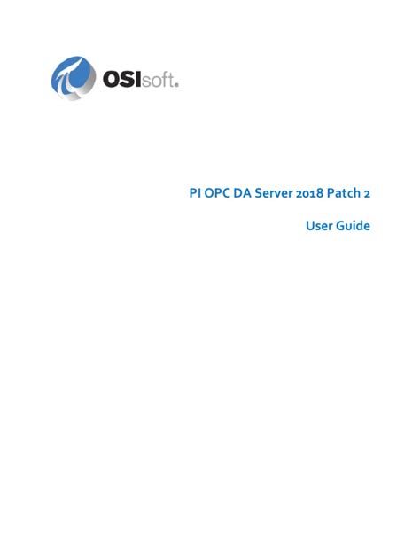 Pi Opc Da Server 2018 Patch 2 User Guide Download Free Pdf Server Computing Component