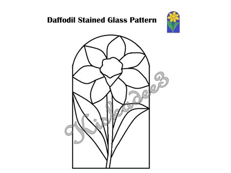 Daffodil Stained Glass Pattern Pdf Digital File Stained Glass