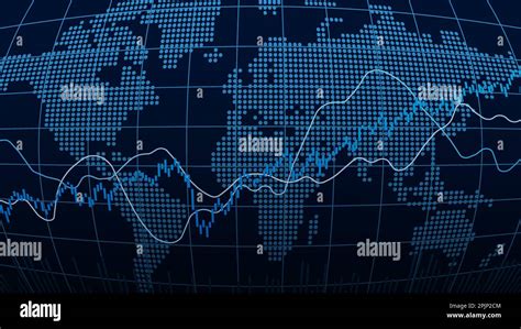 World Stock Market Index Graph Candlestick Chart Line Graph And Bar