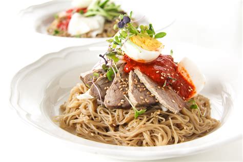 Spicy Cold Buckwheat Noodles Bibim Naengmyeon 비빔냉면 Chef Julie Yoon