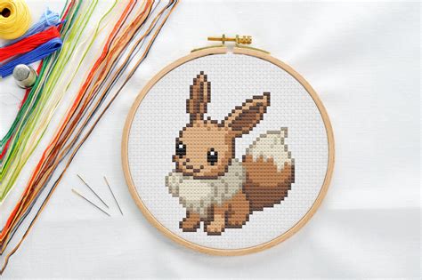 Eevee Pokemon Cross Stitch Pattern Pdf Digital Download Etsy