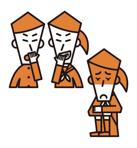 왕따로 고통받는 학생소녀의 그림 무료 일러스트 소재집 Kukukeke