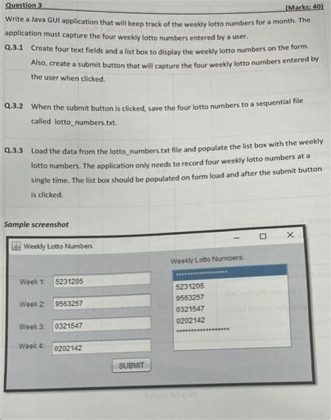 Solved Question 3 Marks40 Write A Java Gui Application