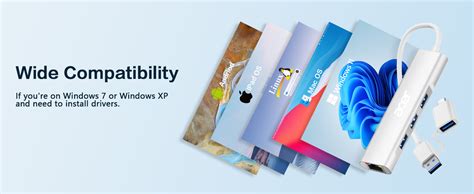 Acer Usb C To Ethernet Adapter 4 In 1 Usb A C Hub With 3 Usb A 3 1 And 1gbps Rj45