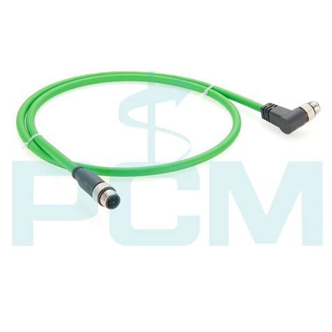 China Profinet Ethercat Cat5e D Code M12 To M12 Male Right Angled Connection Cable Manufacturers