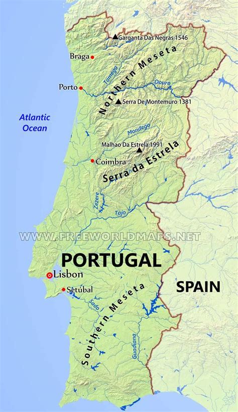 포르투갈 지도 포르투갈 여행 지형도 도로망도 철도노선도 네이버 블로그