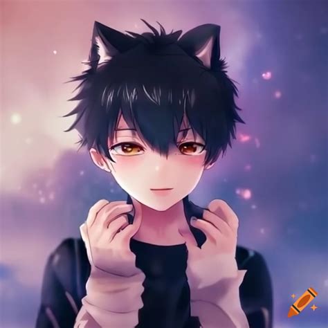 Adorable Anime Boy With Black Hair And Brown Eyes Blushing On Craiyon