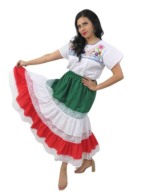 Traditional Mexican Skirts For Women Vibrant Colors Ankle Length