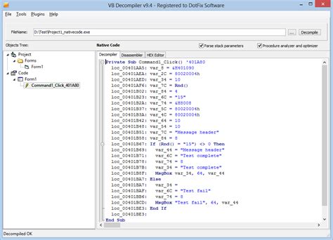Vb Decompiler 94 Decompiler Disassembler HEX Editor