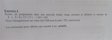 Bonjour Pouvez Vous Maidez Pour Un Programme Python Sil Vous Plaît Merci Davance Écrire Un