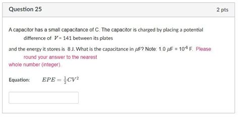 Solved A Capacitor Has A Small Capacitance Of C The Chegg Com