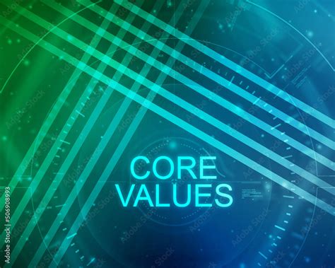 D Illustration Core Values Responsibility Ethics Goals Company Concept Stock Illustration