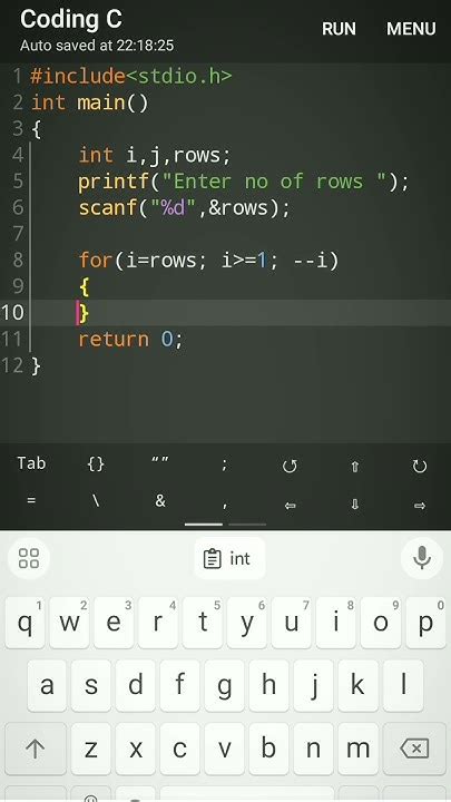 Inverted Half Pyramid Of Numbers In C Crash Course Coding
