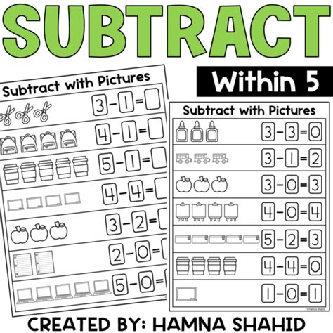 Subtraction Within 5 Made By Teachers