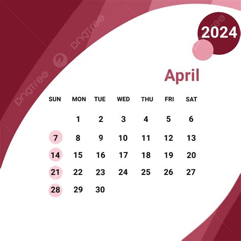 Calendario Mensual Abril Png Abril De 2024 Calendario Mensual Abril