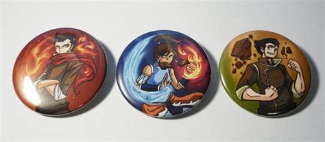 Korra Button Set By Nomlegion On Etsy 6 00 Etsy Korra Buttons