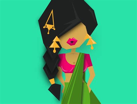 印度女人卡通头像制作，css图片自适应 17素材网