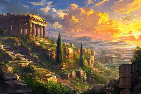 Coastal Ancient Greece Landscape Generate Ai Premium Ai Generated Image