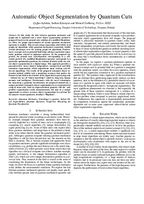 pdf automatic object segmentation by quantum cuts caglar aytekin