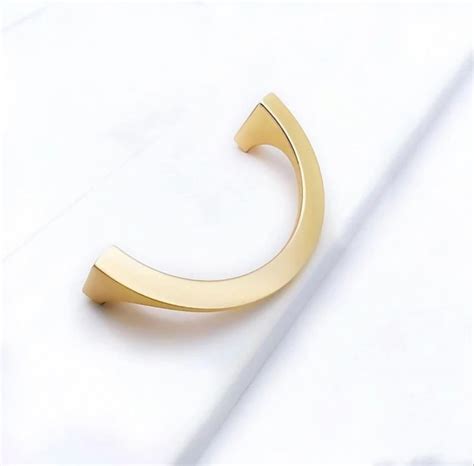 Semicircle Brushed Brass Solid Knob For Cabinet Matte Black C Handle Of Cupboard Modern