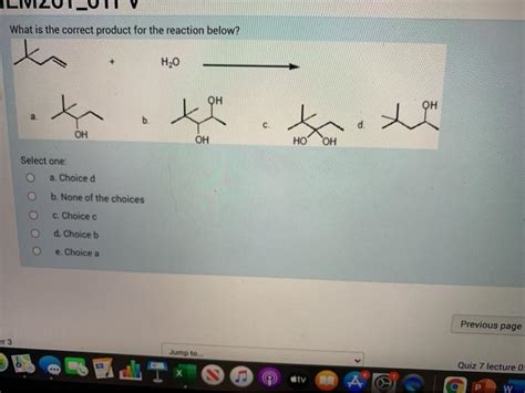 Solved What Is The Major Product For The Reaction Below Hbr