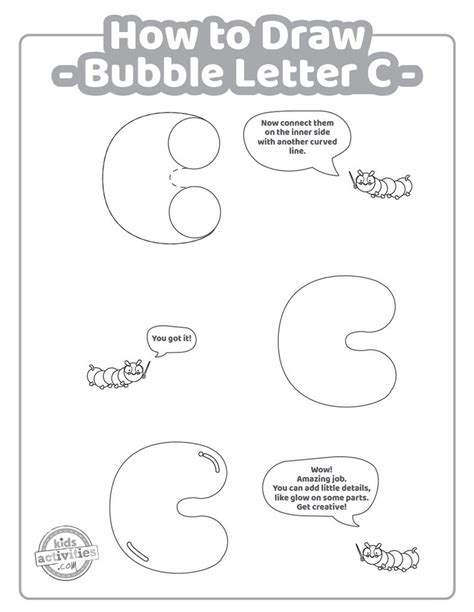 How To Draw Bubble Letters Alphabet Etsy