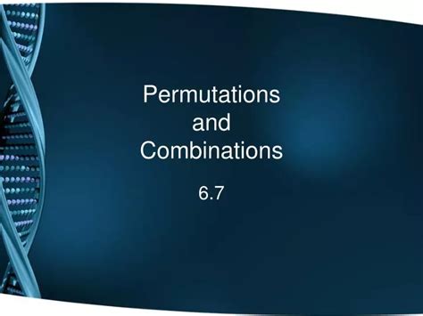 PPT Permutations And Combinations PowerPoint Presentation Free Download ID