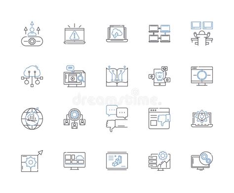 Digital Analytics Outline Icons Collection Digital Analytics Data