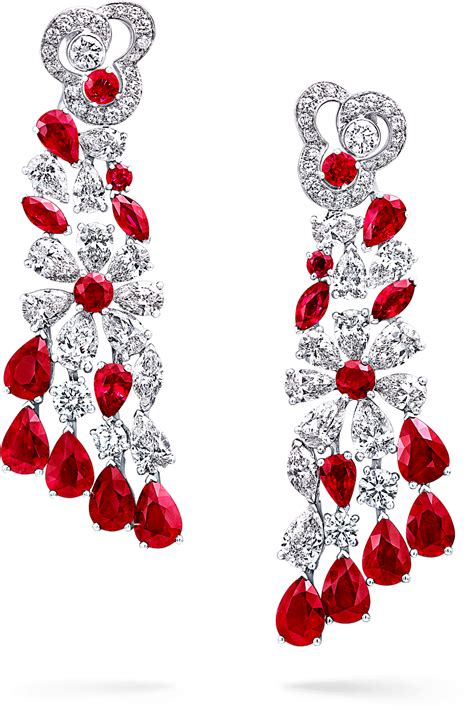 Download A Pair Of Graff Rubies And Diamonds Nuage Cascade Earrings